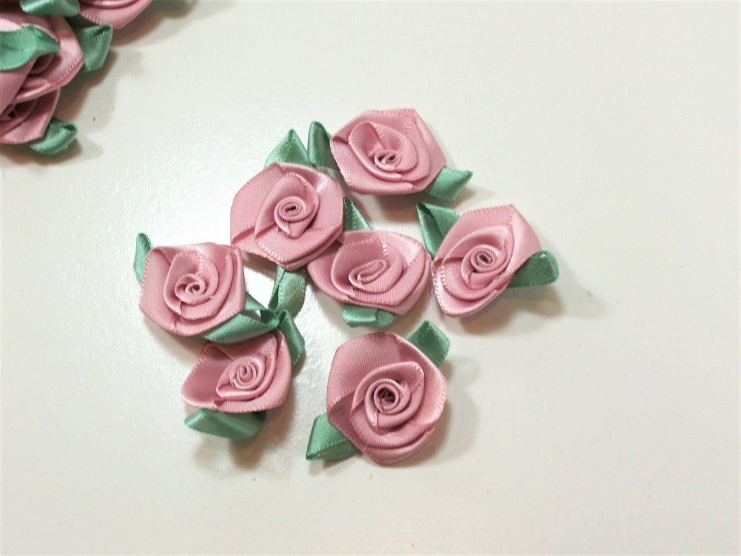 Pink Roses, Pink Flower Appliques, Offray Flat Ribbon Rose Satin ...