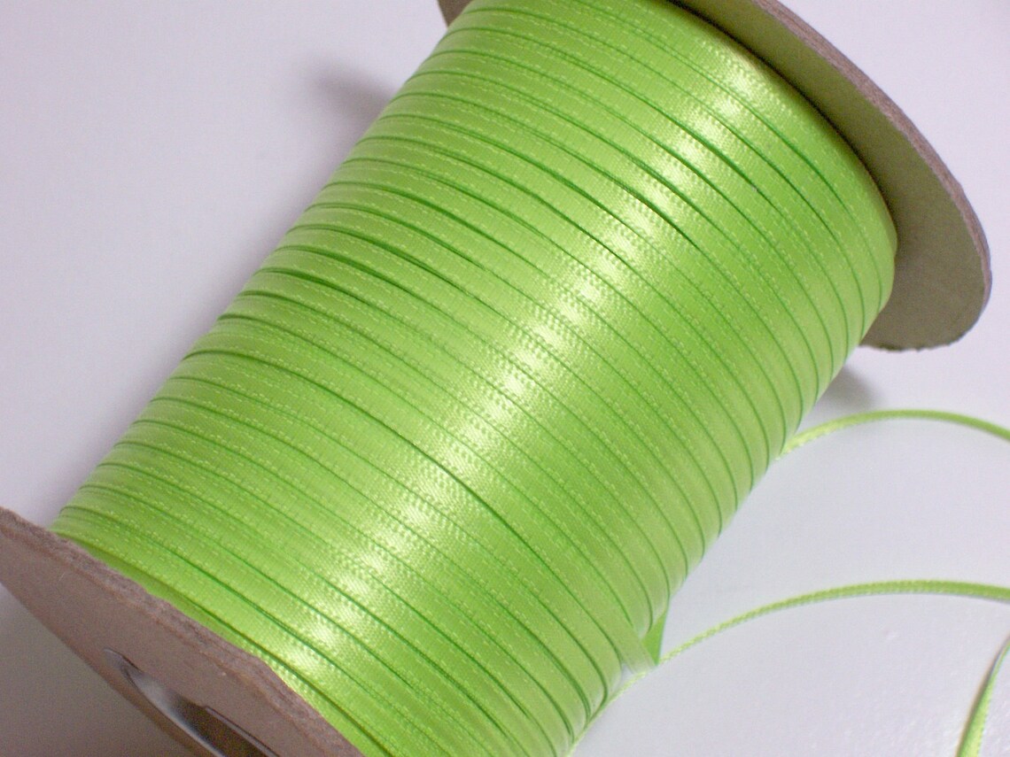 Green Ribbon Neon Green Double-faced Satin Ribbon 1/8 Inch - Etsy