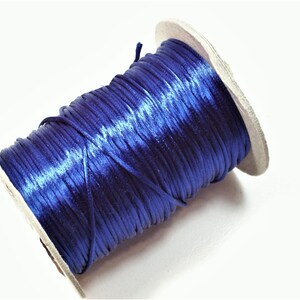 Royal Blue Cord, Blue Rat Tail Satin Cord Sewing Trim 1/16 Inch X 20 ...