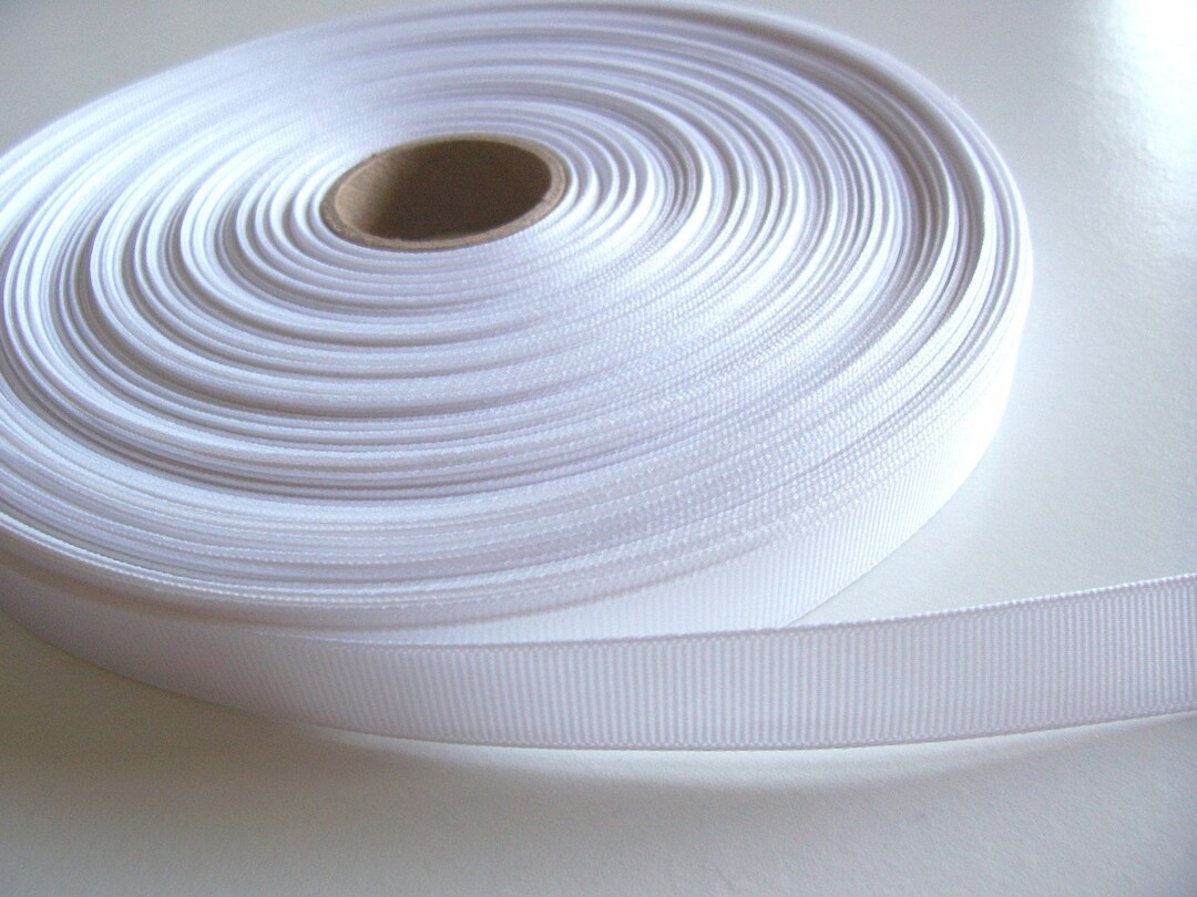 White Ribbon, White Grosgrain Ribbon 5/8 Inch Wide X 10 Yards, Offray ...