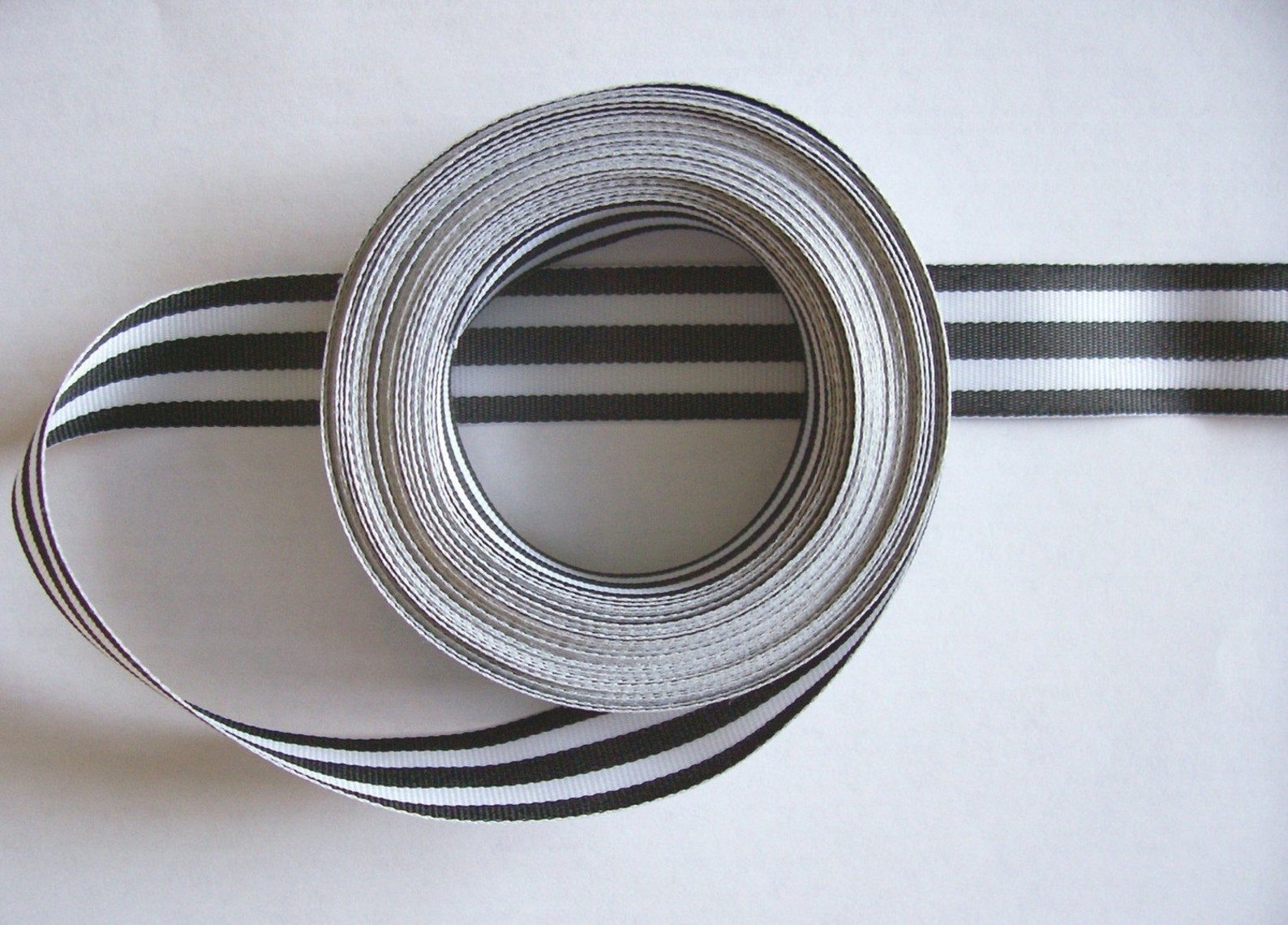 Black and White Stripe Grosgrain Ribbon 1 Inch Wide X 10 | Etsy