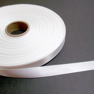 White Ribbon, White Single-faced Satin Ribbon 5/8 Inch Wide X 10 Yards ...