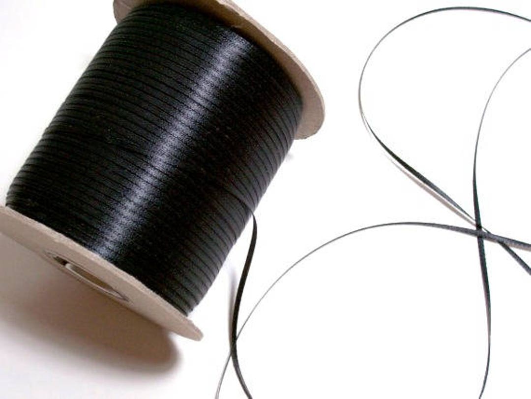 Black Ribbon, Double-faced Black Satin Ribbon 1/16 Inch X 20 Yards, 177 ...