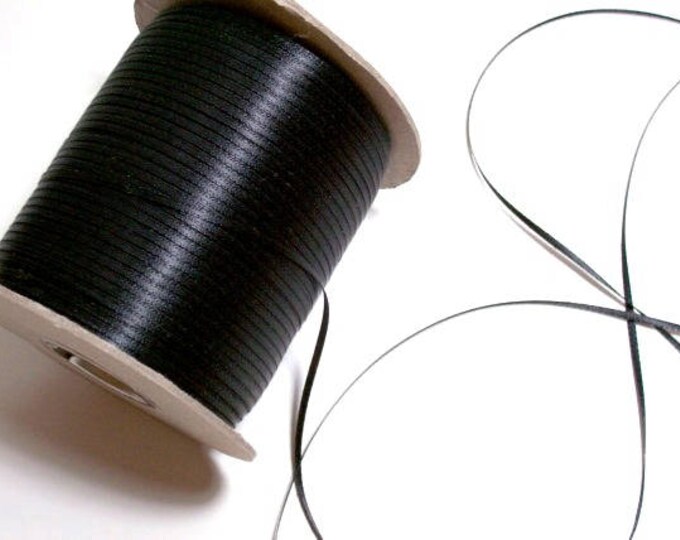 Black Ribbon, Double-faced Black Satin Ribbon 1/16 Inch X 20 Yards ...