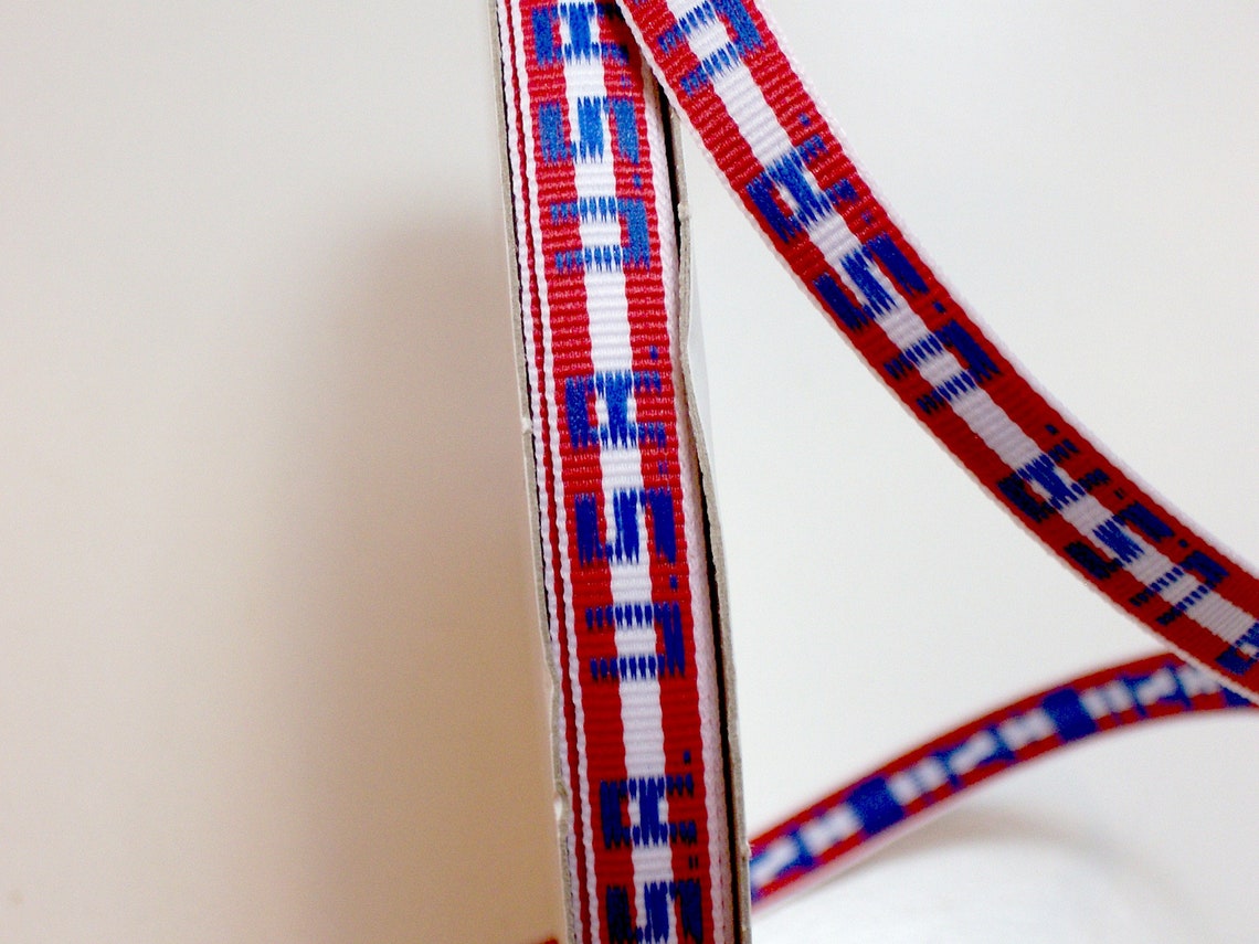 USA Ribbon, Red, White, and Blue USA Embroidered Ribbon 3/8 Inch X 10 ...