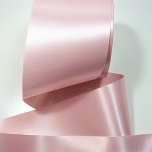 Wide Pink Ribbon, Double-sided Pink Blush Satin Ribbon 4 Inches Wide X ...