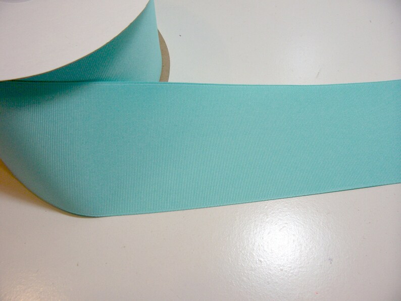 Wide Blue Ribbon Offray Aquamarine Blue Grosgrain Ribbon 3 - Etsy