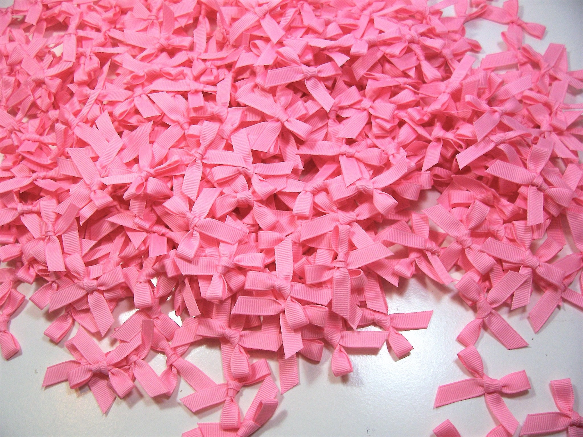Pink Bows Pink Grosgrain Bow Appliques Offray Pink Grosgrain | Etsy