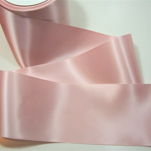 Wide Pink Ribbon, Double-sided Pink Blush Satin Ribbon 4 Inches Wide X ...