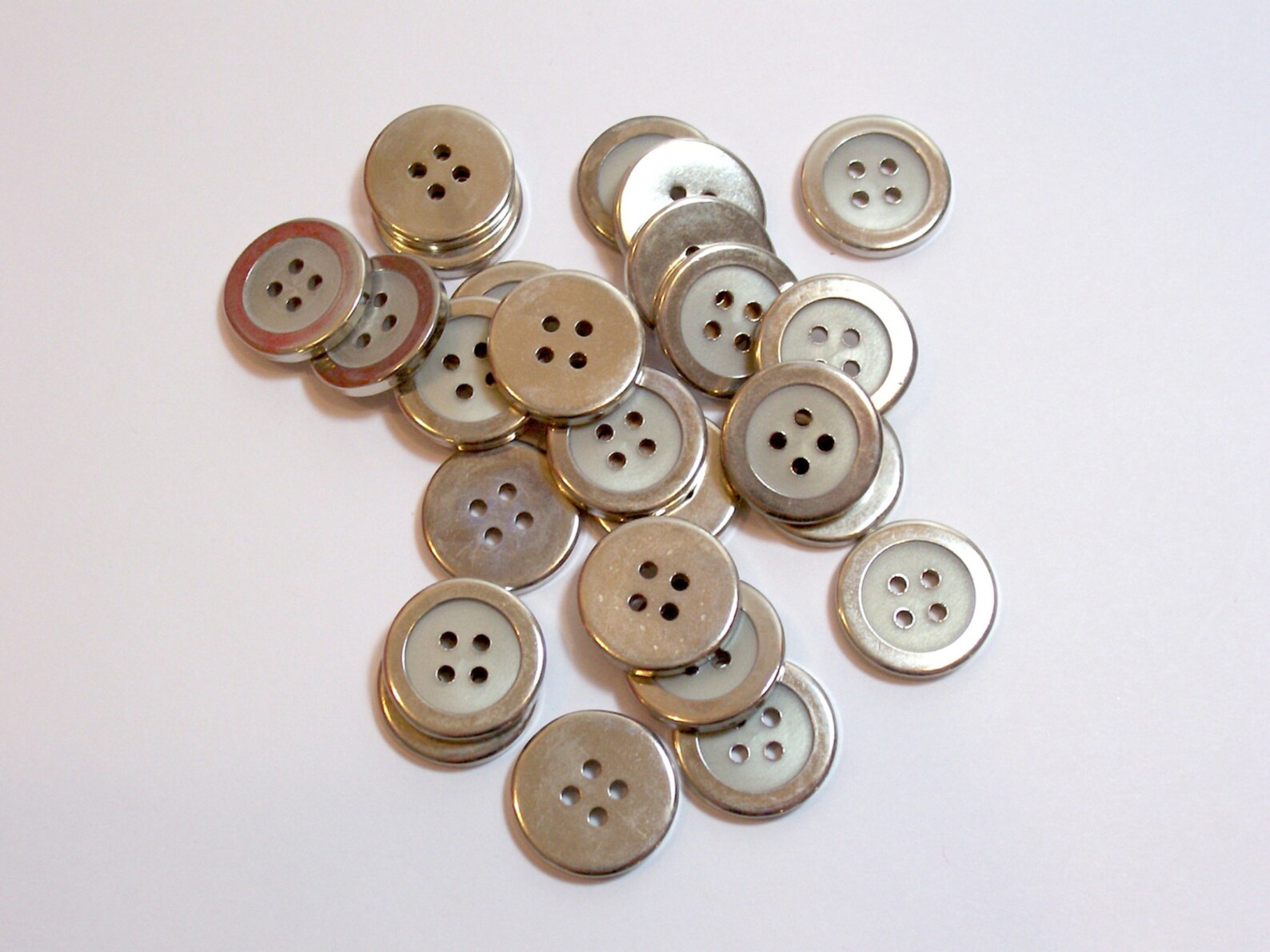 Silver Buttons Silver and Gray Buttons Silvertone Metal | Etsy