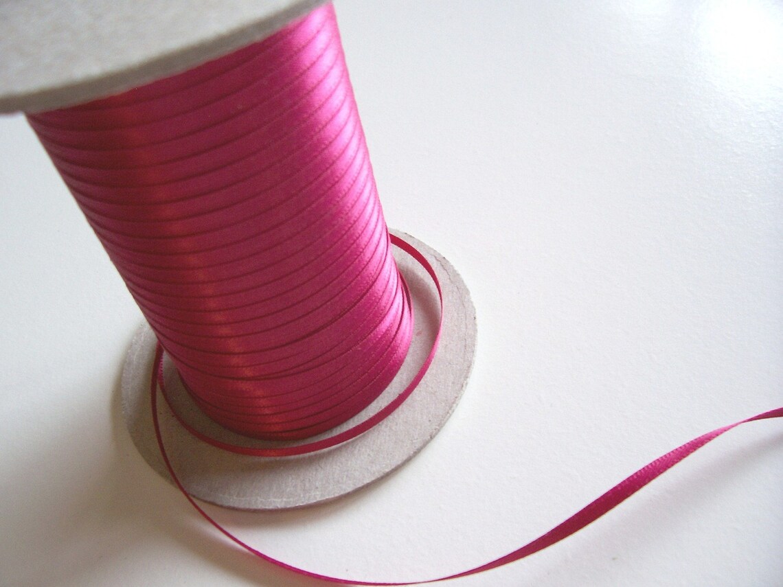 Burgundy Red Ribbon Double-sided Burgundy Satin Ribbon 1/8 | Etsy