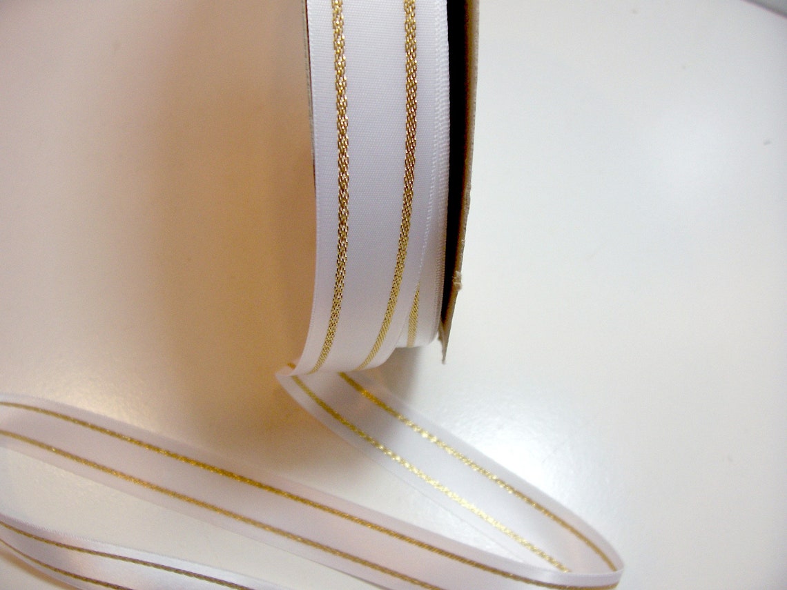 White Ribbon Offray Double-faced White Satin Ribbon 7/8 Inch - Etsy