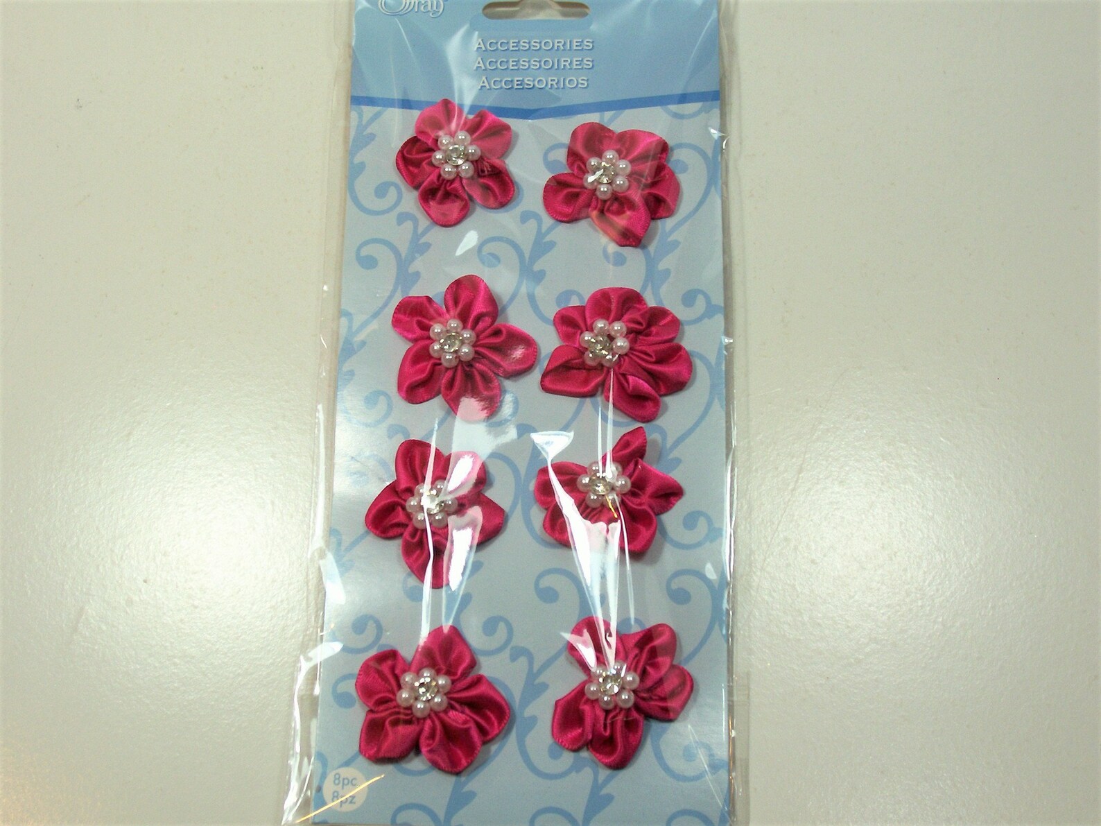 Pink Roses Pink Flower Appliques Offray Ribbon Rose Satin | Etsy