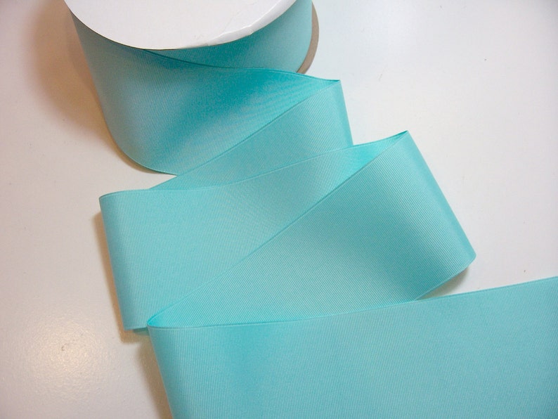 Wide Blue Ribbon Offray Aquamarine Blue Grosgrain Ribbon 3 - Etsy