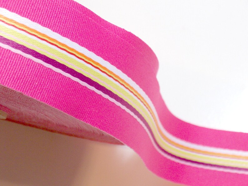 Pink Ribbon Bright Pink Rainbow Stripe Grosgrain Ribbon 1 1/2 - Etsy