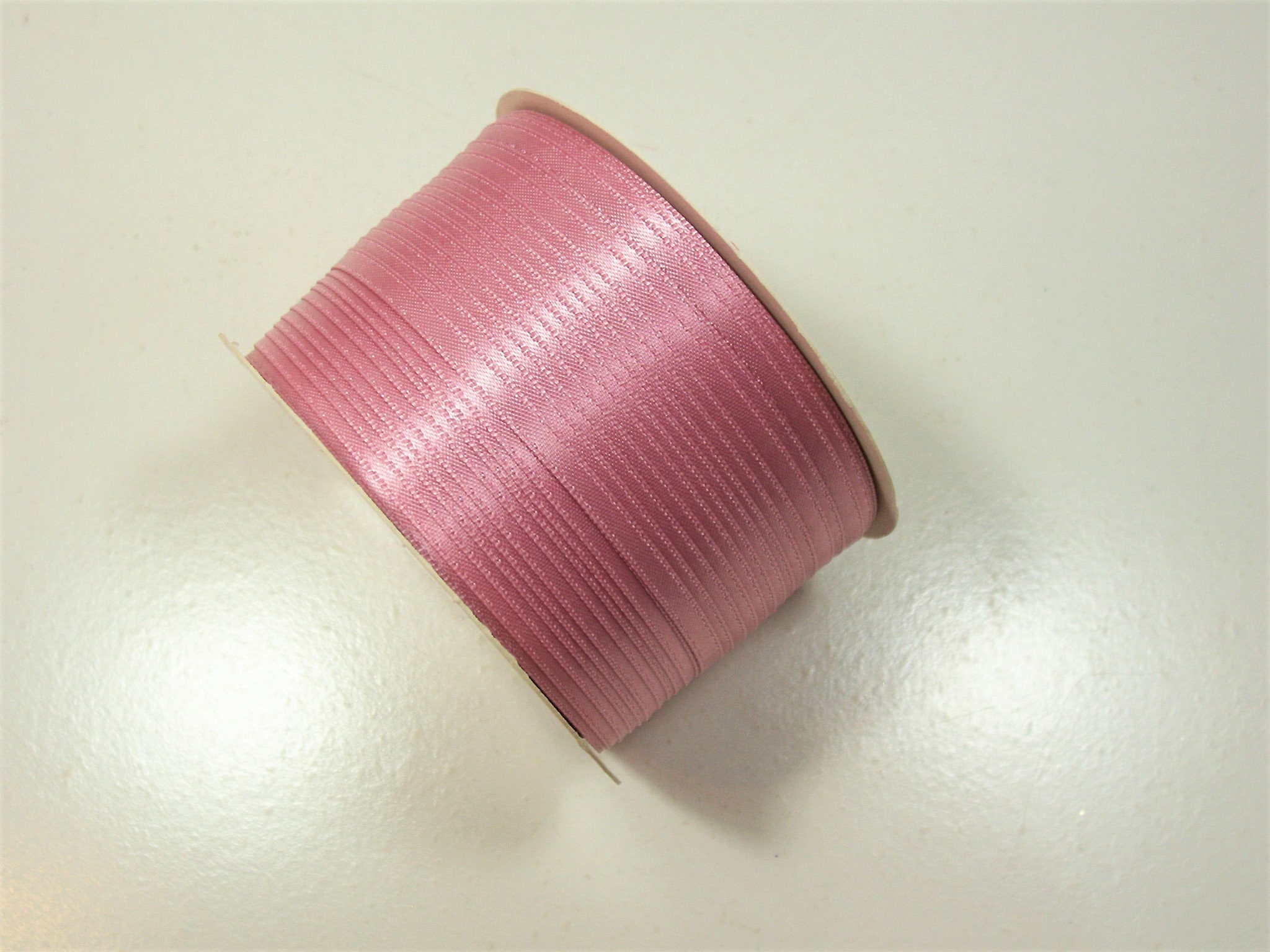 Pink Ribbon Double-faced Mauve Pink satin ribbon 1/8 inch x | Etsy