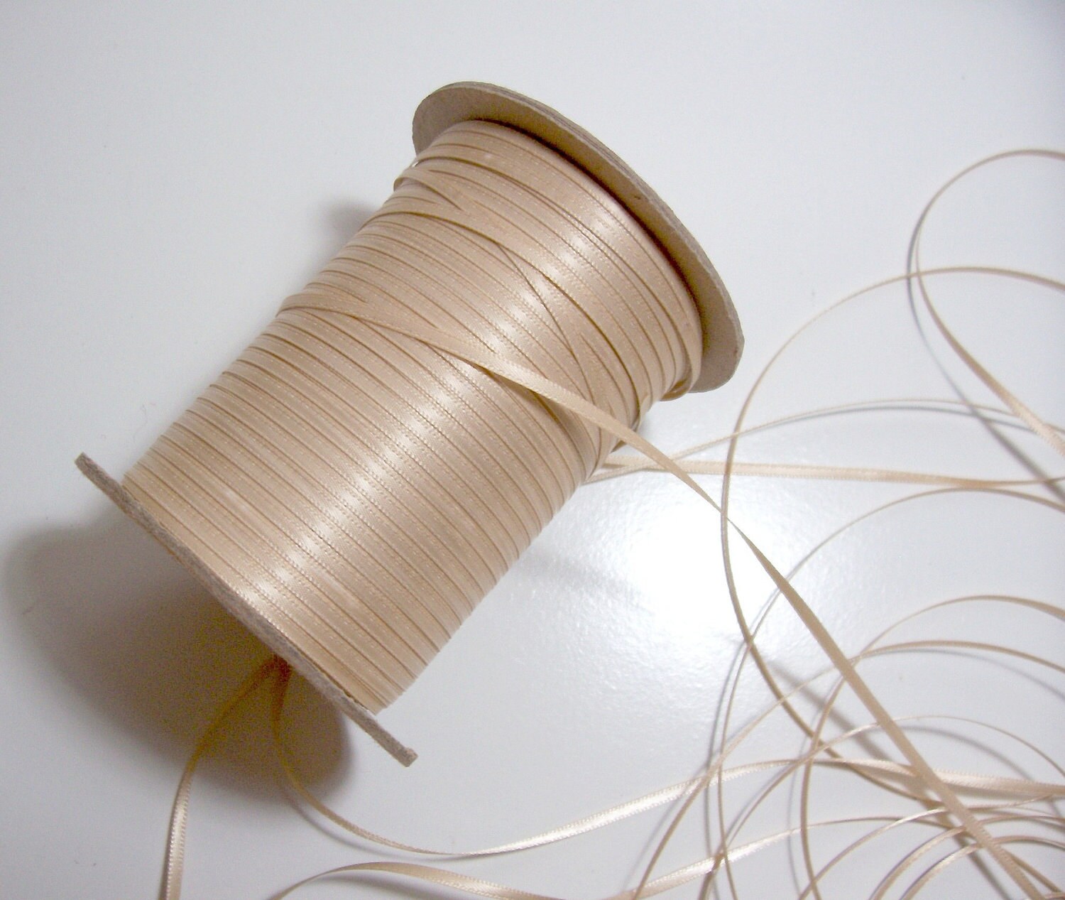 Beige satin ribbon 1/8 inch Weddings Thin Ribbon Offray Tan | Etsy