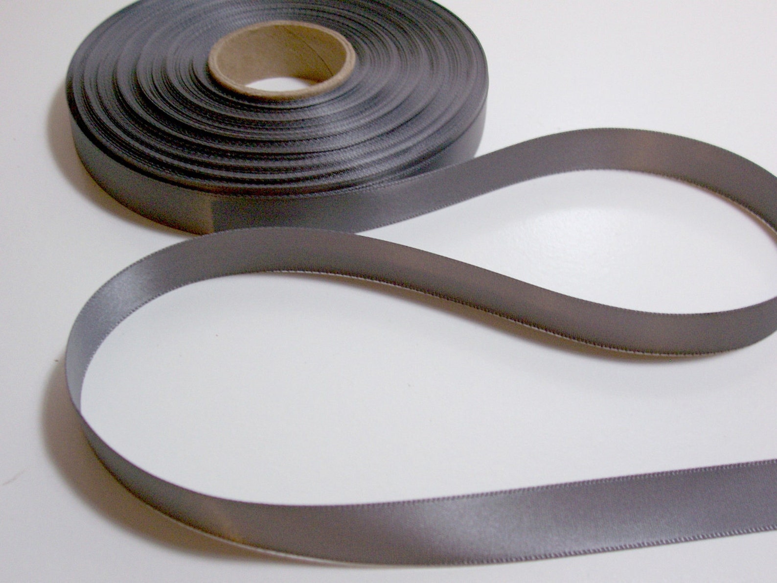 Gray Ribbon Charcoal Gray Satin Ribbon 5/8 Inch Double-faced - Etsy