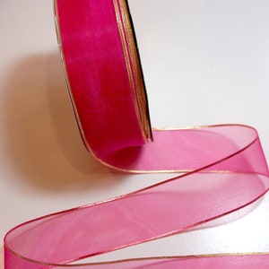 Sheer Pink Ribbon, Shock Pink Organza Ribbon 1 1/2 Inches Wide X 10 ...