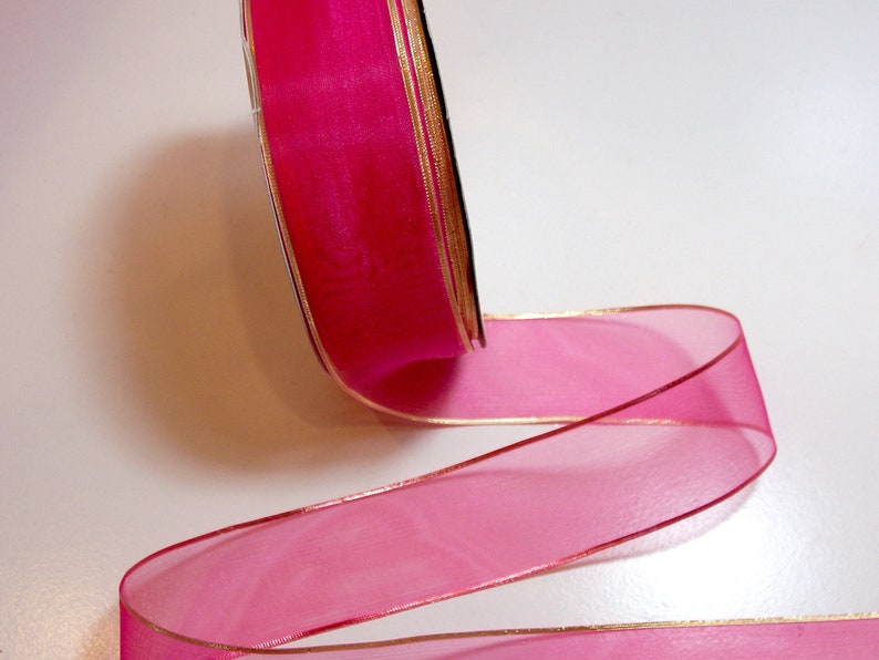 Sheer Pink Ribbon Shock Pink Organza Ribbon 1 1/2 Inches Wide - Etsy