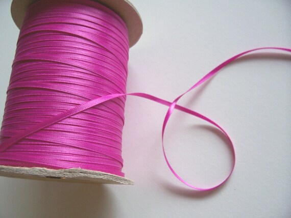 Pink Ribbon Double-Sided Raspberry Satin Ribbon 1/8 inch wide | Etsy