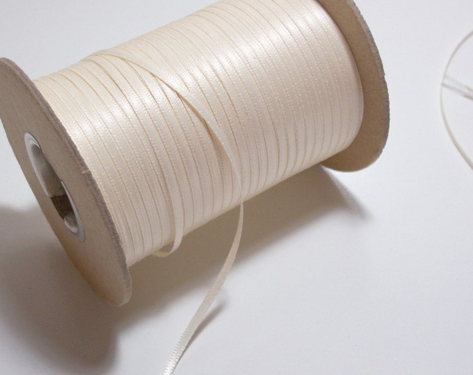 Ivory Ribbon, Double-faced Antique Ivory Satin Ribbon 1/8 Inch X 50 ...