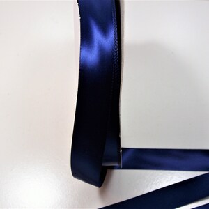 Navy Blue Ribbon, Single-face Light Navy Blue Satin Ribbon 7/8 Inch X ...