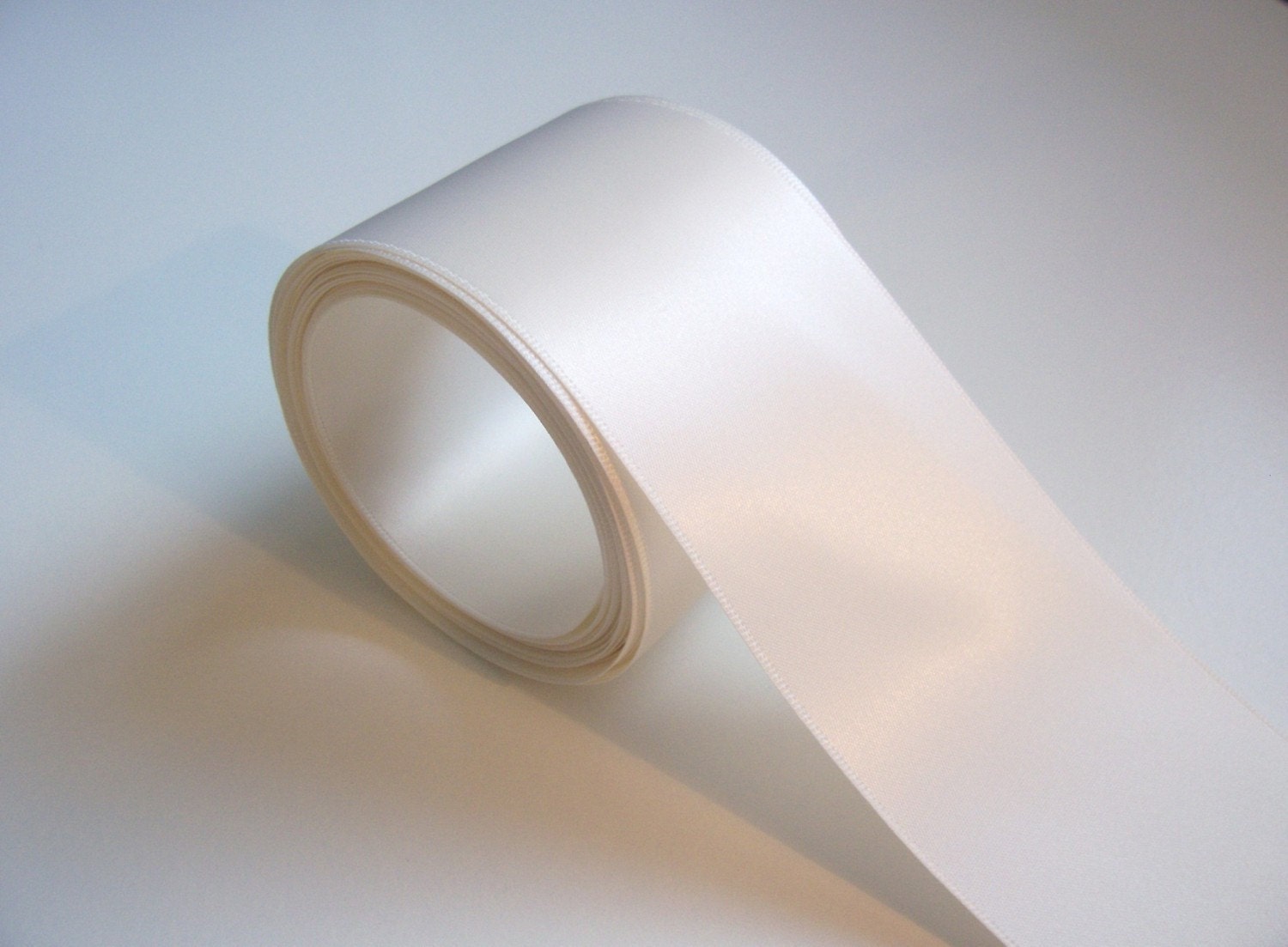 Ivory Ribbon Double-Faced Ivory Satin Ribbon 2 1/4 inches | Etsy