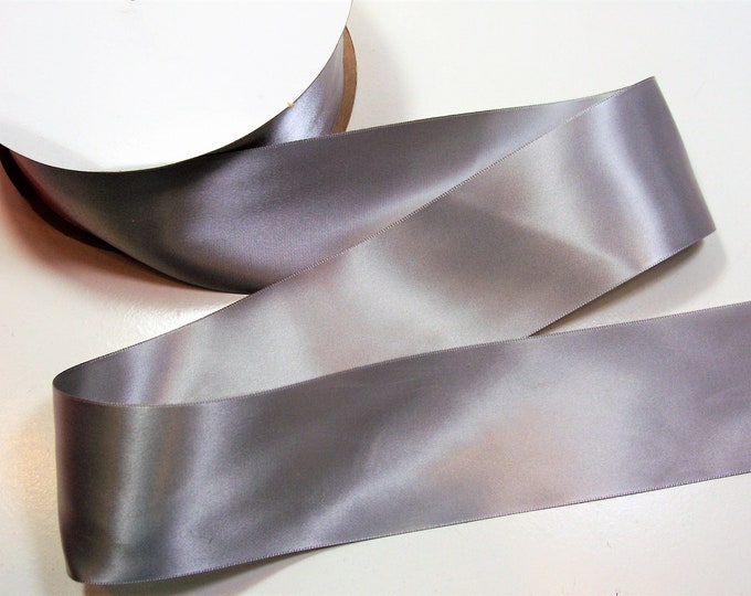 Gray Ribbon, Light Gray Double-faced Satin Ribbon 2 1/4 Inches Wide X ...