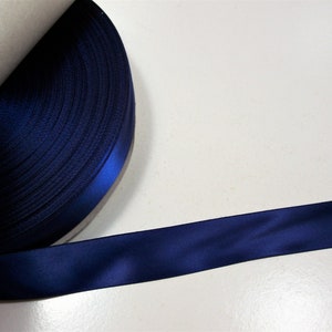 Navy Blue Ribbon, Single-face Light Navy Blue Satin Ribbon 7/8 Inch X ...