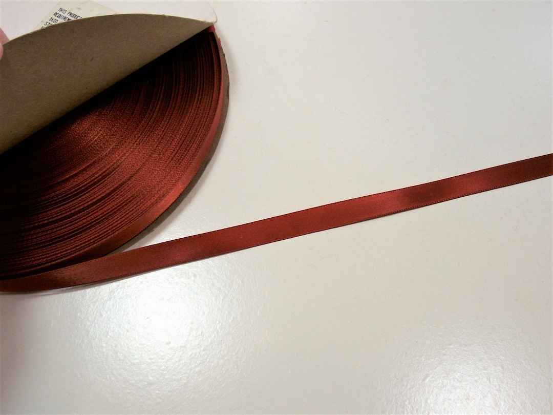 Burnt Orange Ribbon, Single-faced Rust Satin Ribbon 3/8 Inch Wide X 10 ...