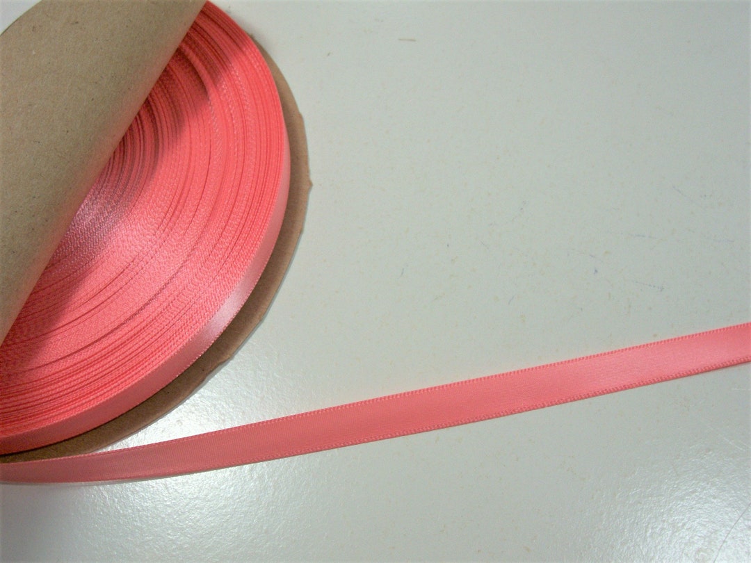 Coral Orange Ribbon Single-faced Coral Satin Ribbon 3/8 Inch - Etsy