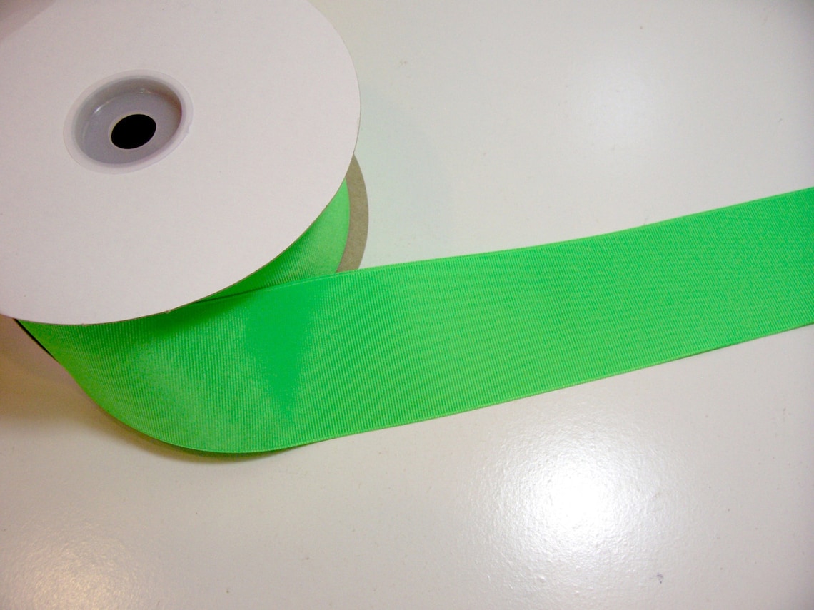 Wide Green Ribbon Neon Green Grosgrain Ribbon 2 1/4 Inches - Etsy