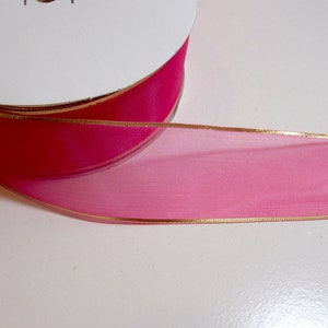 Sheer Pink Ribbon, Shock Pink Organza Ribbon 1 1/2 Inches Wide X 10 ...