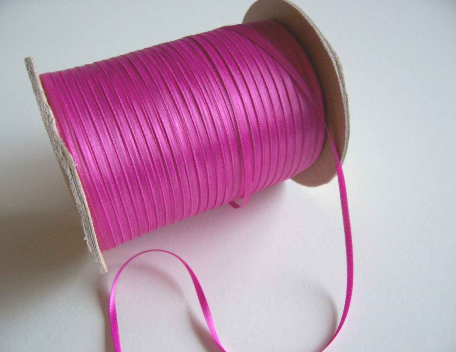 Pink Ribbon Double-Sided Raspberry Satin Ribbon 1/8 inch wide | Etsy