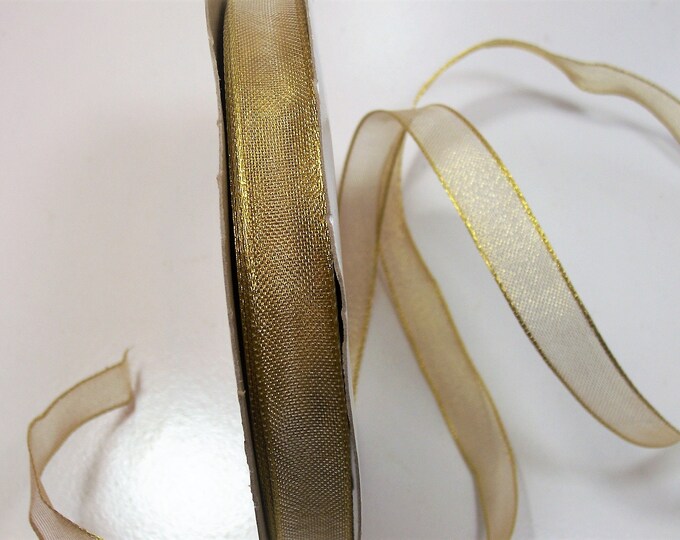 Gold Ribbon, Metallic Gold Wired Ribbon 5/8 Inch Wide X 1 Yard, Offray ...