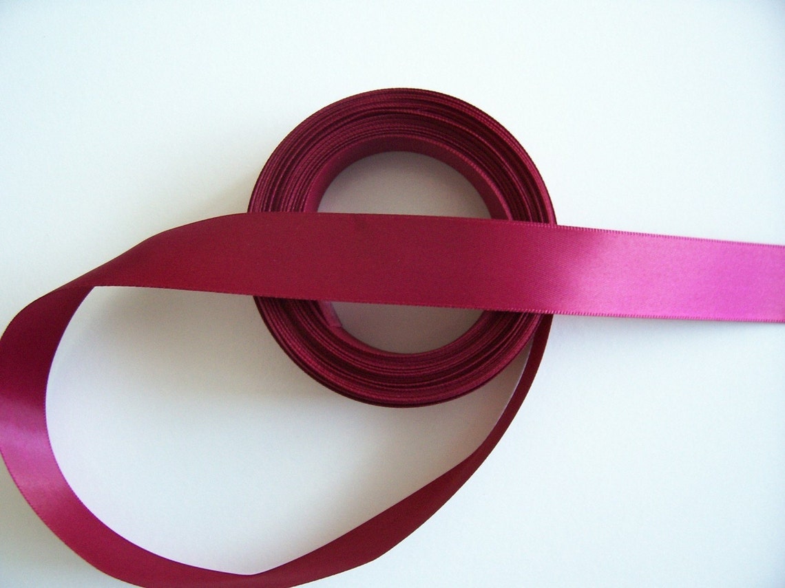Burgundy Ribbon Double-faced Burgundy Satin Ribbon 7/8 Inch - Etsy