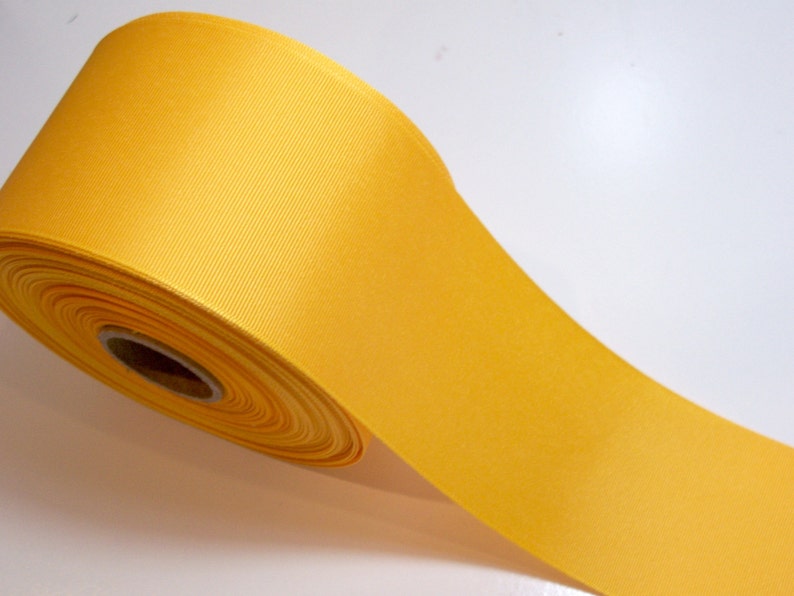 Wide Yellow Ribbon Offray Yellow Gold Grosgrain Ribbon 3 - Etsy