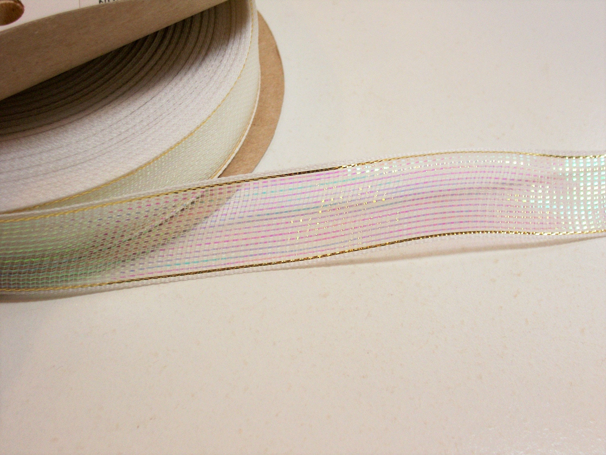White Ribbon Iridescent White Ribbon 3/4 inch wide x 10 | Etsy