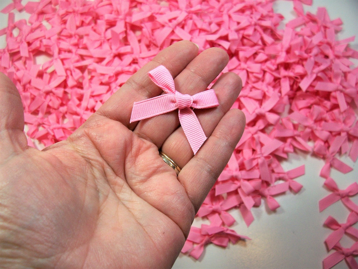 Pink Bows Pink Grosgrain Bow Appliques Offray Pink Grosgrain | Etsy