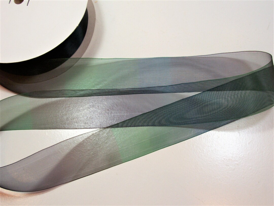 Sheer Ombre Ribbon, Blue, Green, and Pink Organza Ribbon 1 1/2 Inches ...