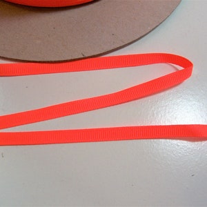 Neon Orange Ribbon, Fluorescent Orange Grosgrain Ribbon 1/4 Inch Wide X ...