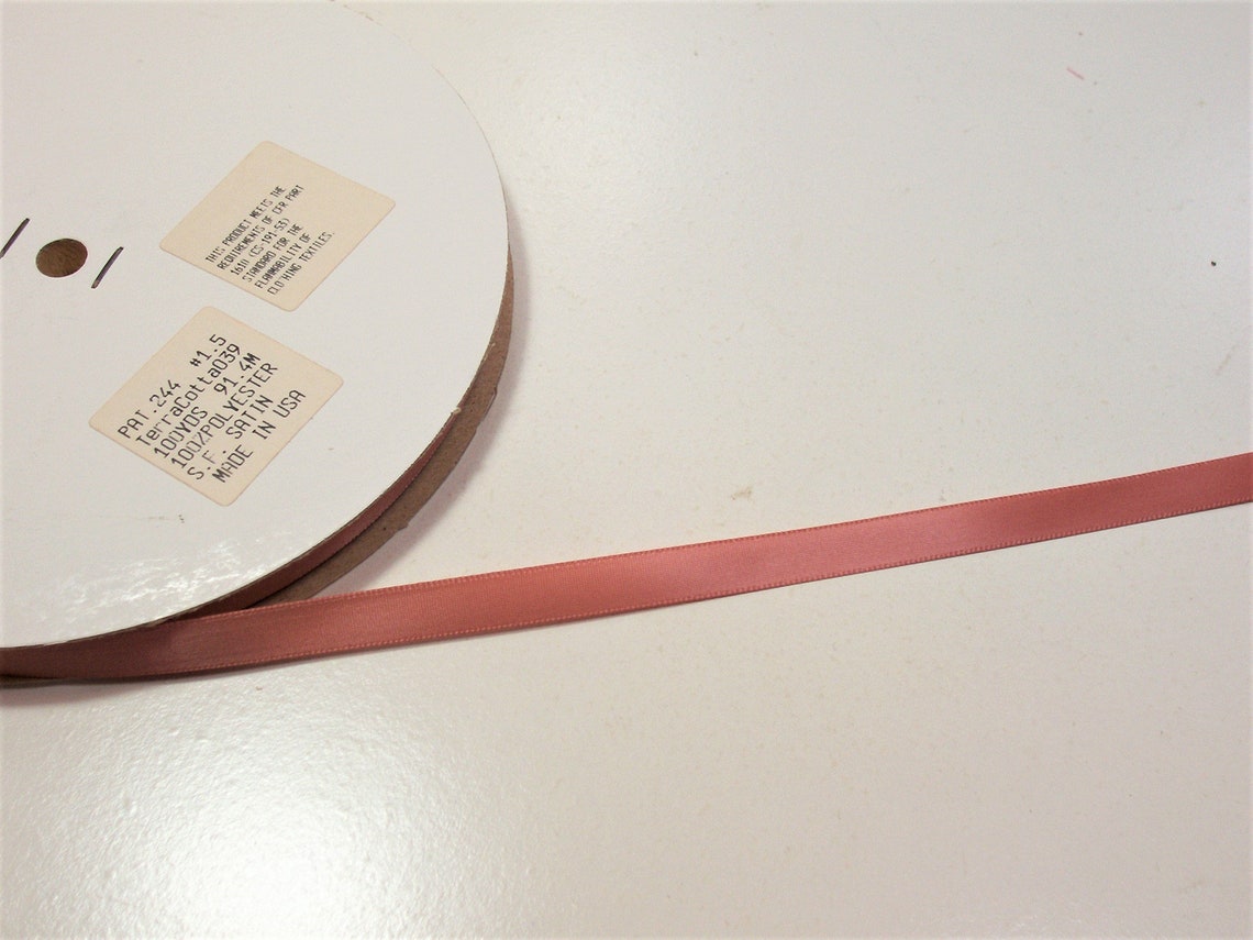 Orange Ribbon Terra Cotta Satin Ribbon Single-faced 3/8 Inch - Etsy