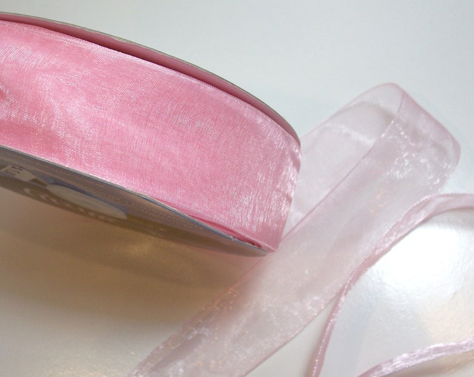 Sheer Pink Ribbon, Petal Pink Organza Ribbon 1 1/2 Inches Wide X 10 ...
