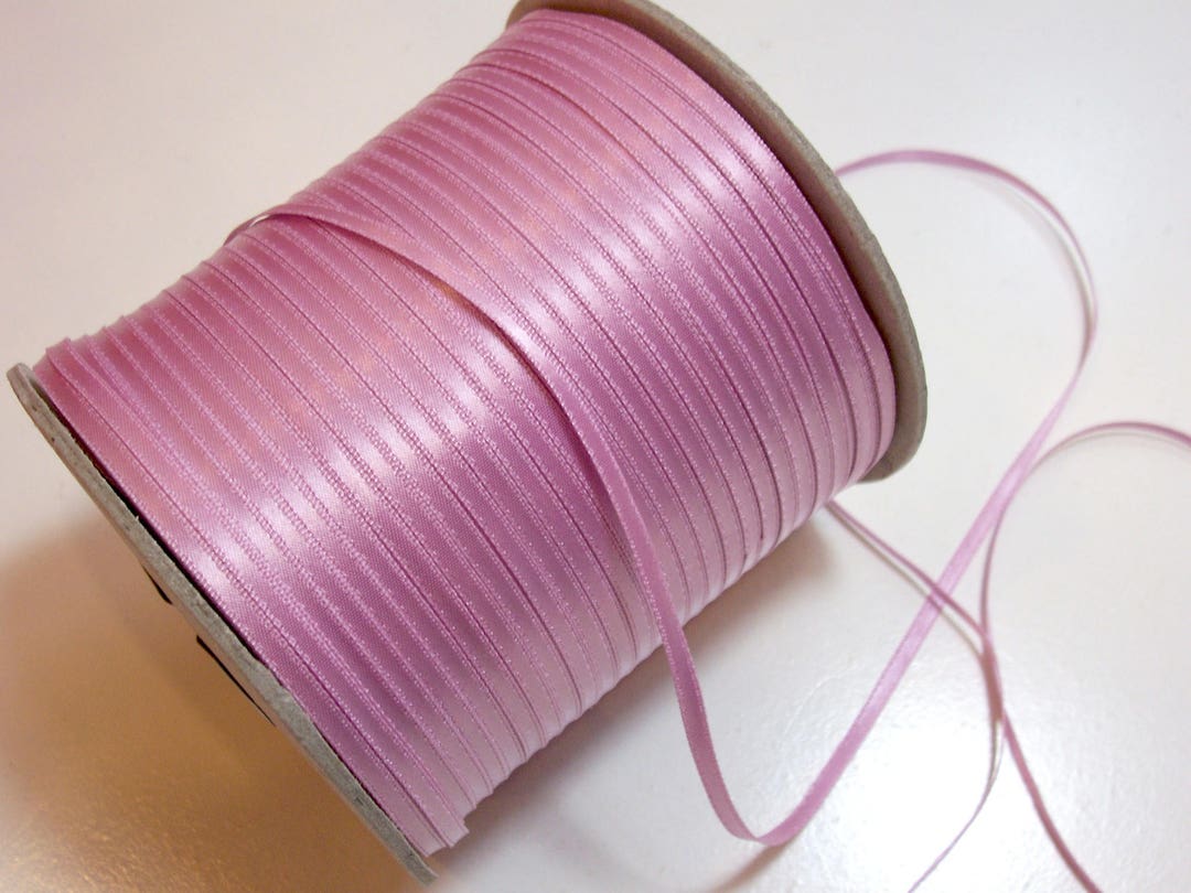 Pink Ribbon, Double-face Mauve Pink Satin Ribbon 1/8 Inch Wide X 50 ...