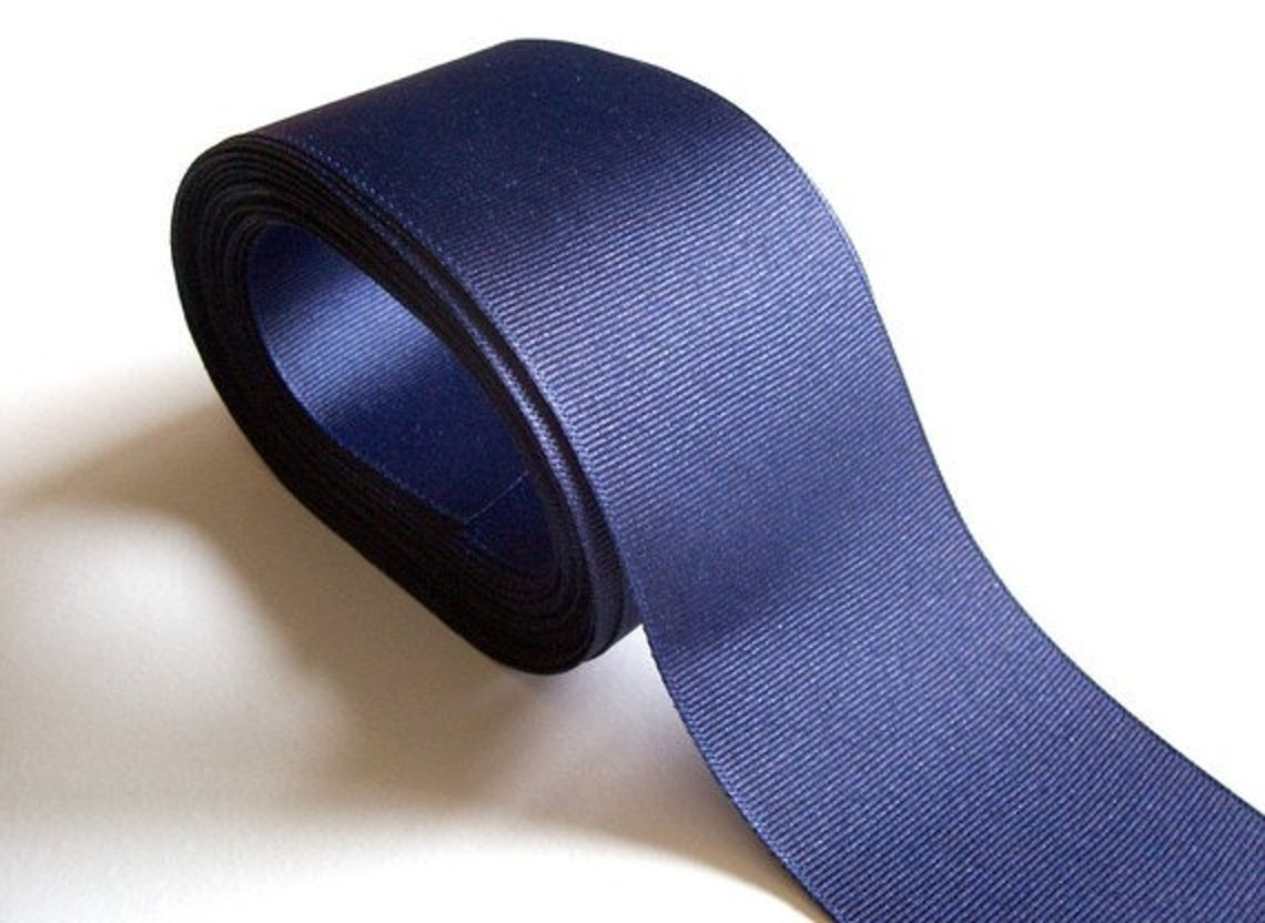 Navy Blue Ribbon Offray Navy Blue Grosgrain Ribbon 2 1/4 | Etsy