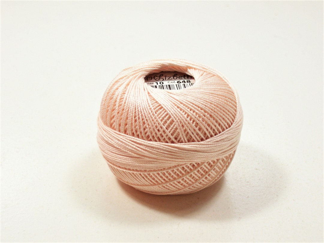 Peach Tatting Thread, Lizbeth Cotton Crochet Thread Pearl Blush Color ...