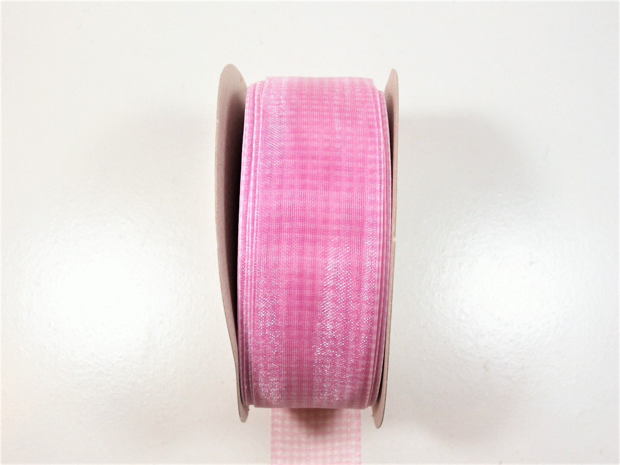 Sheer Pink Ribbon Wild Pink Mini Gingham Organza Ribbon 1 1/2 | Etsy