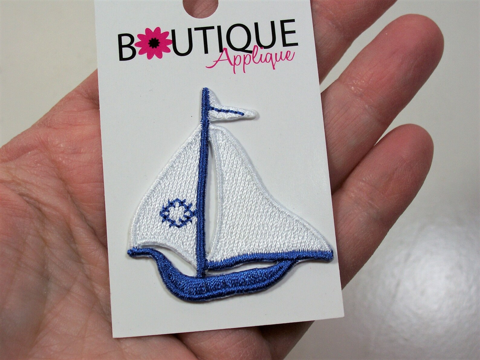 Sailboat Patch Blue and White Sailboat Embroidered Iron on | Etsy