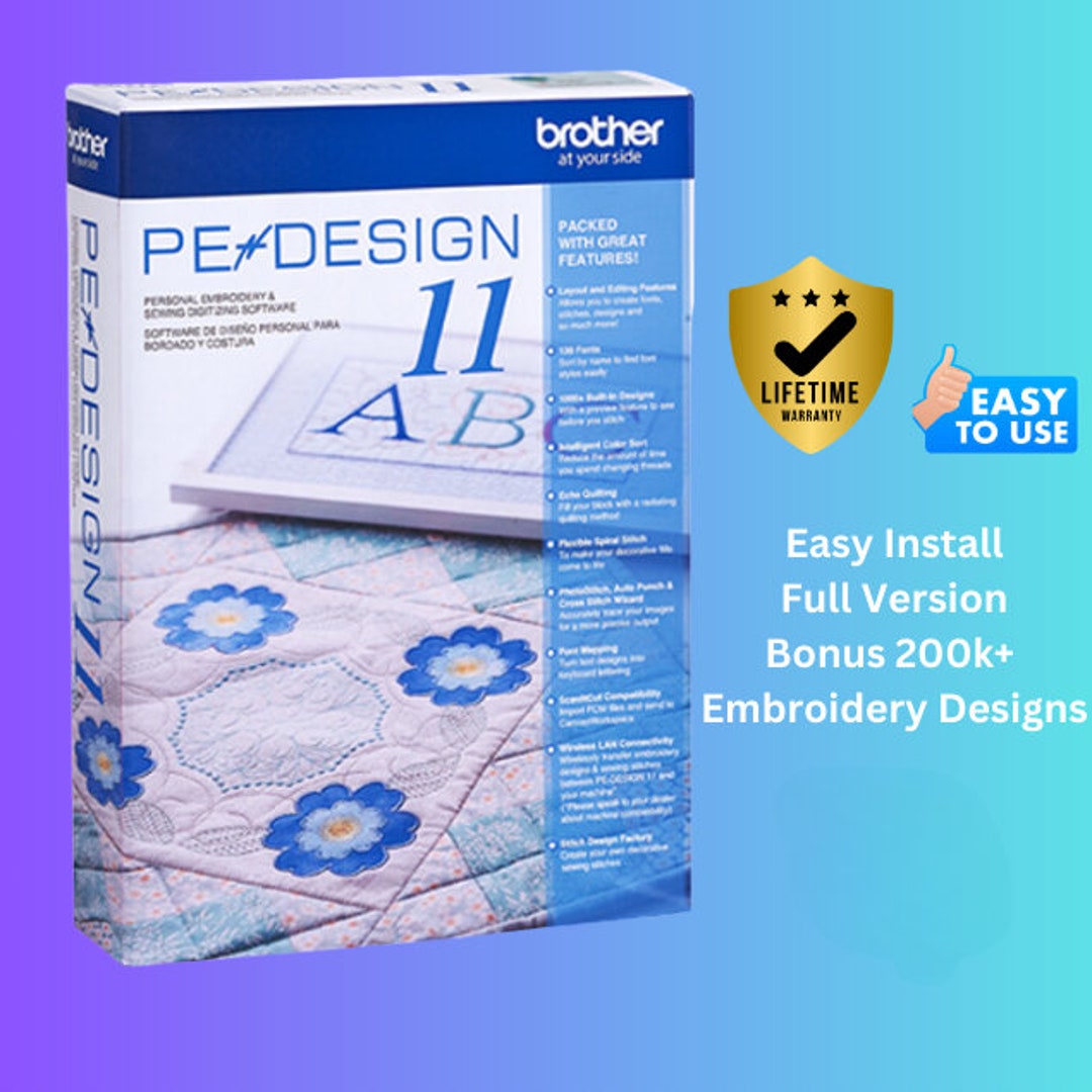 PE Design 11 Embroidery Digitizing Software Full Version Pe-design ...